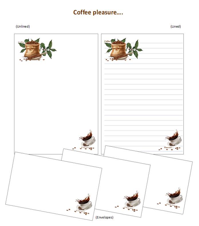 Coffee Pleasure - Beautiful Writing Sets