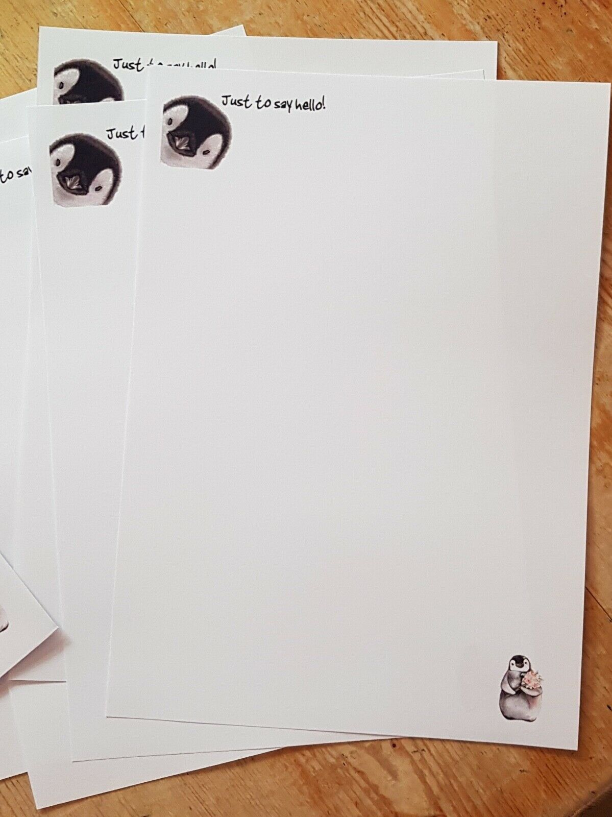 'Just to say hello' Penguins - Beautiful Writing Sets