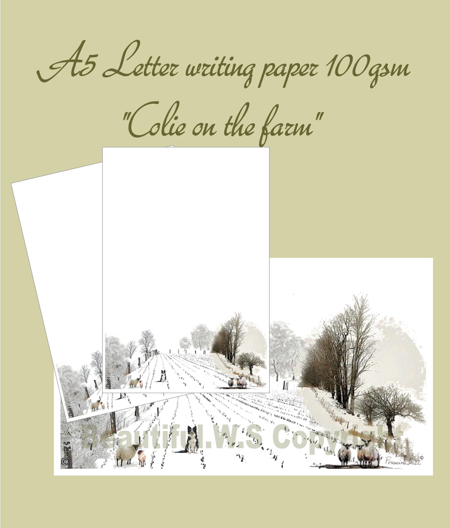 Colie dog on the farm - Beautiful Writing Sets