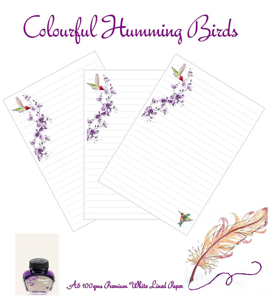 Colourful Humming Birds - Beautiful Writing Sets