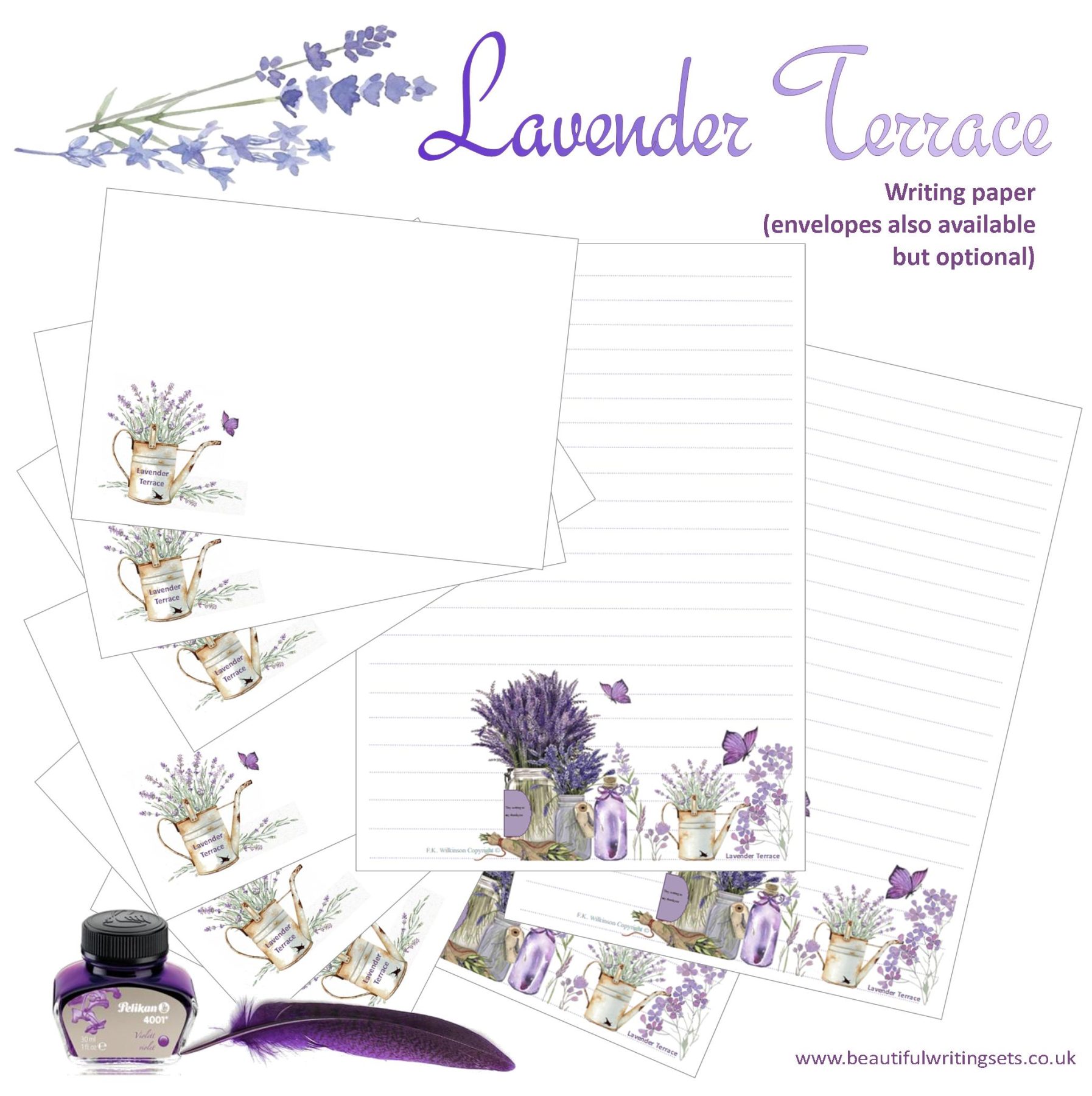 Lavender Terrace - Beautiful Writing Sets