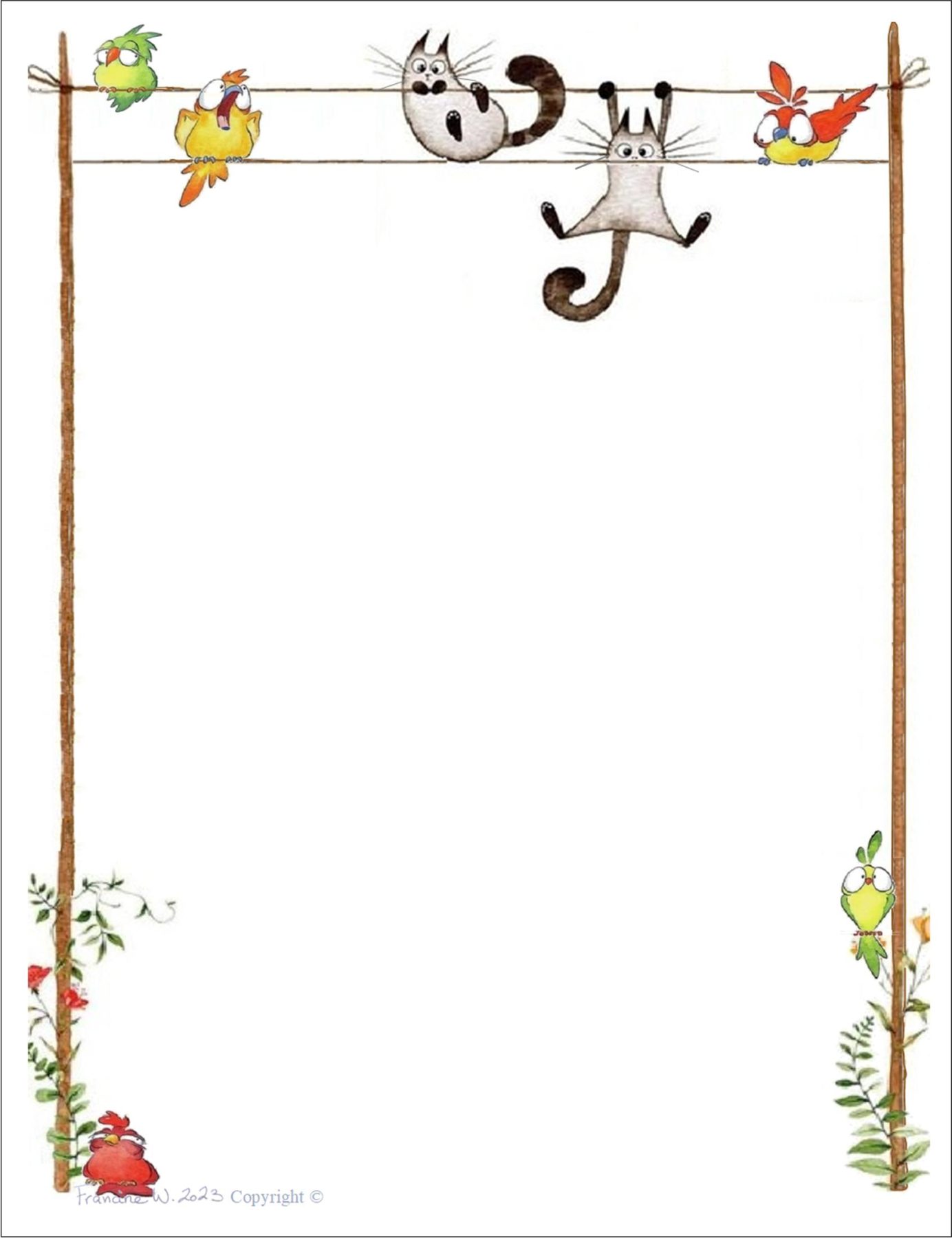 Cats on washing line! - Beautiful Writing Sets