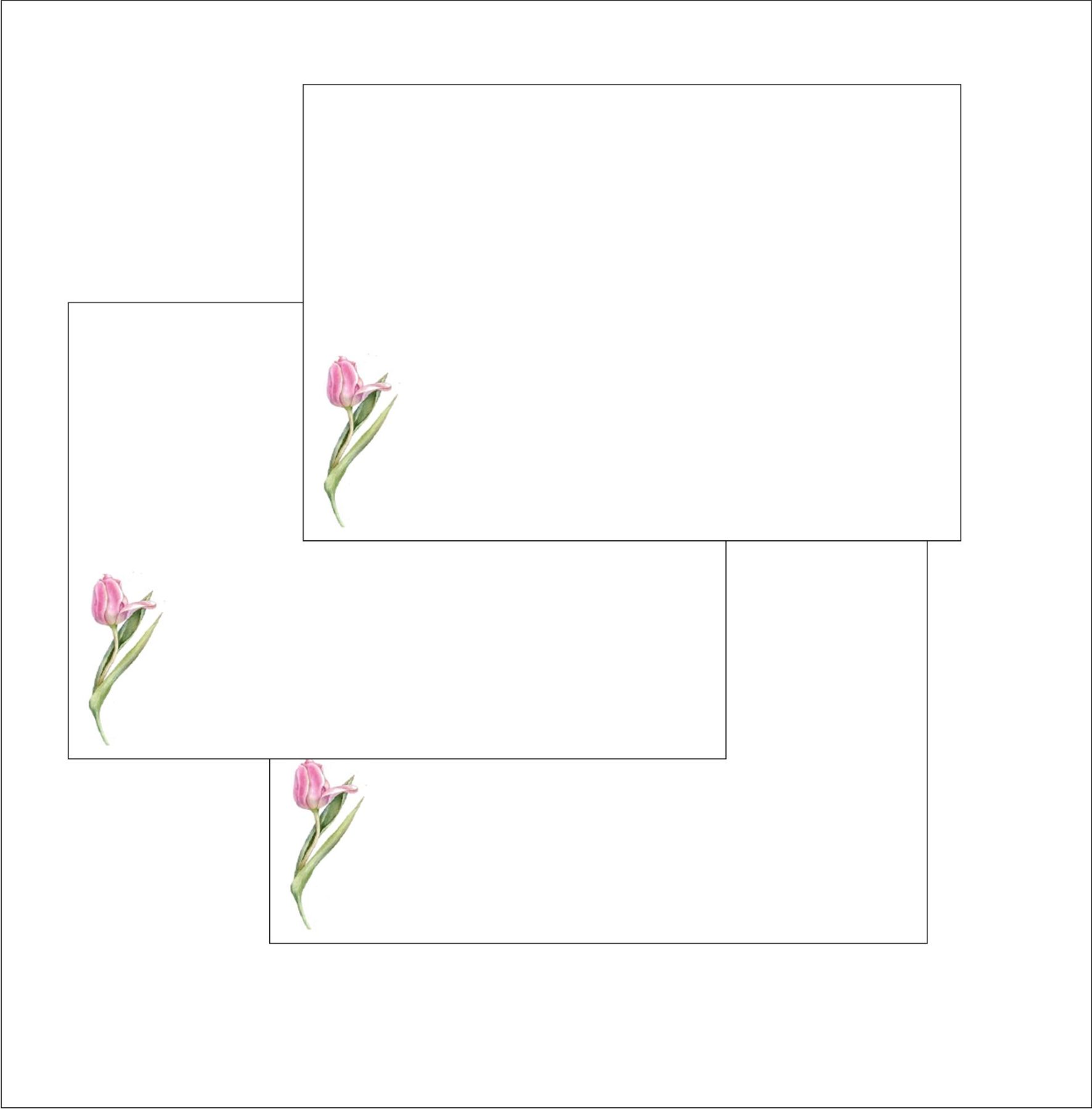 Pink Tulips - Beautiful Writing Sets