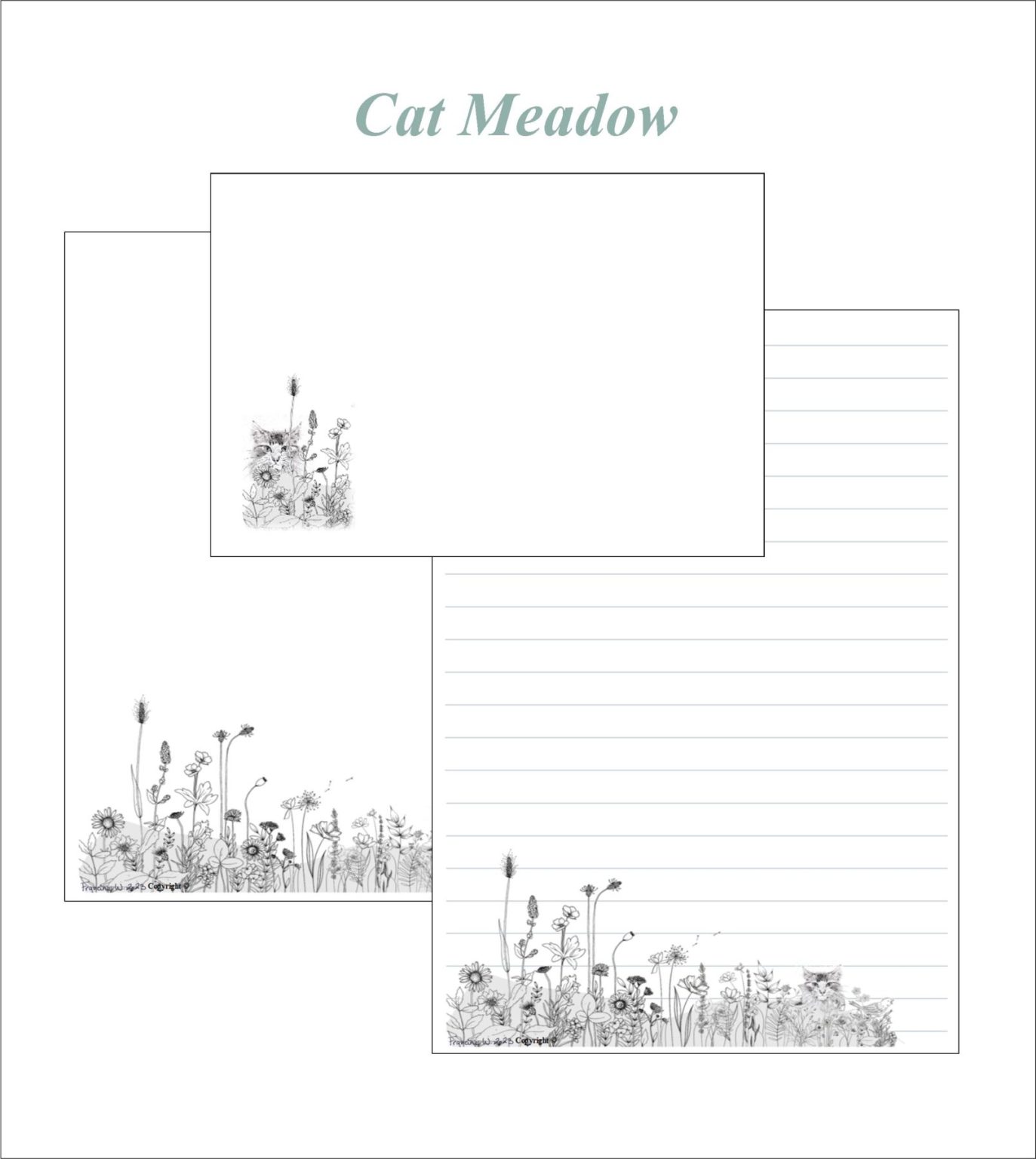 Cat Meadow - Beautiful Writing Sets