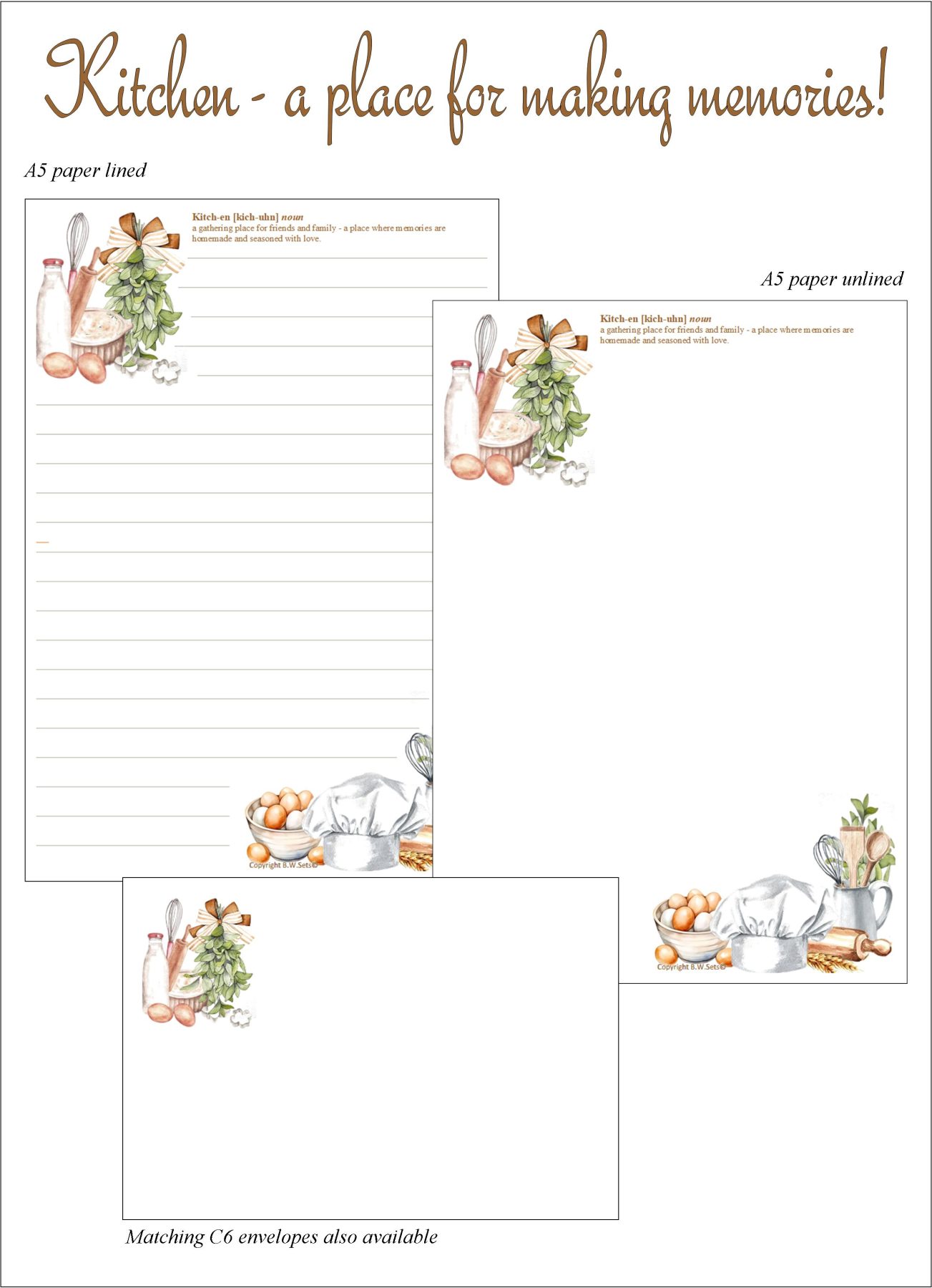 Kitchen, a place for making memories! - Beautiful Writing Sets