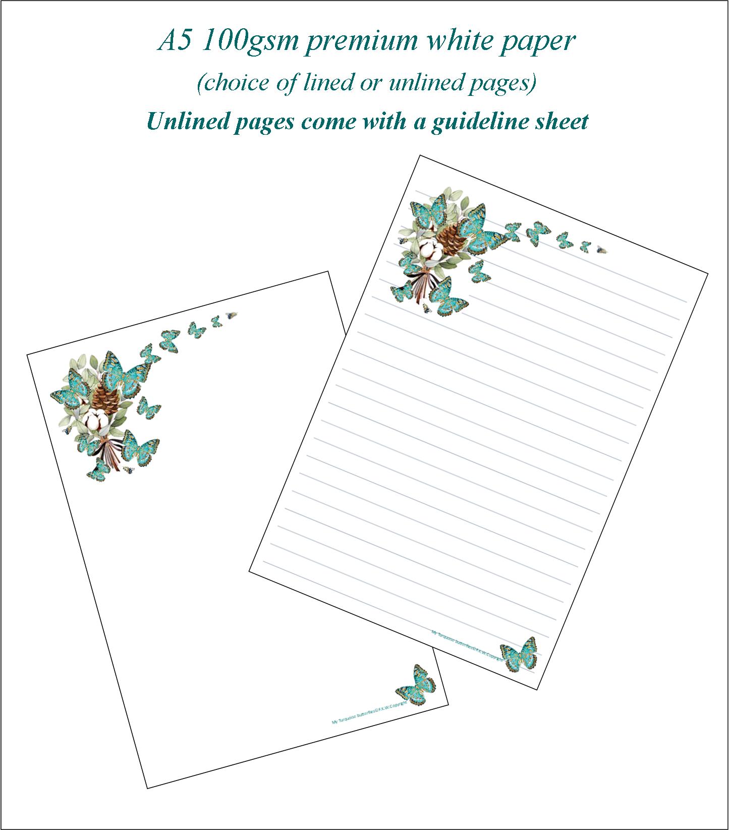 My Turquoise Butterflies - Beautiful Writing Sets