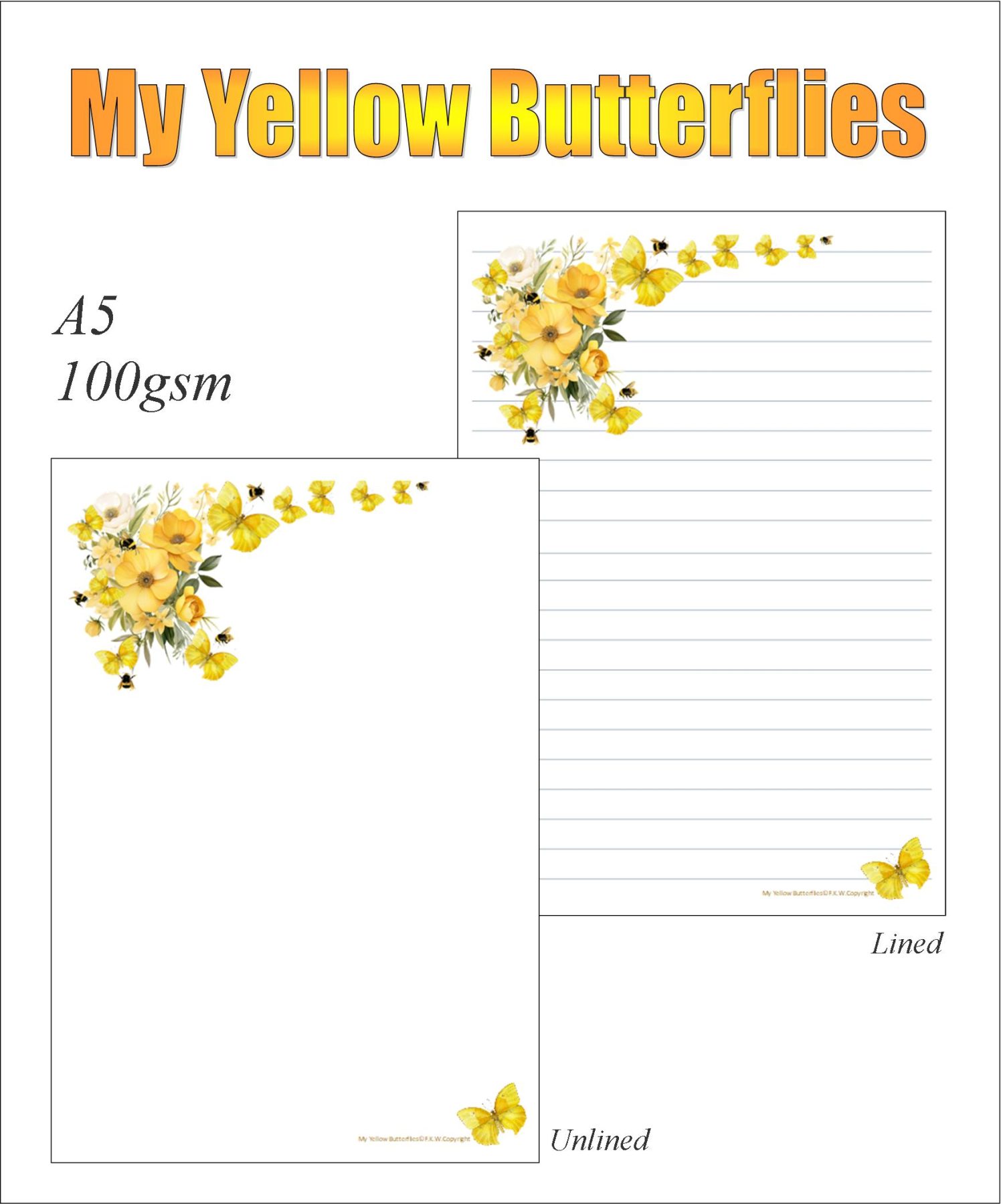 My Yellow Butterfly - Beautiful Writing Sets