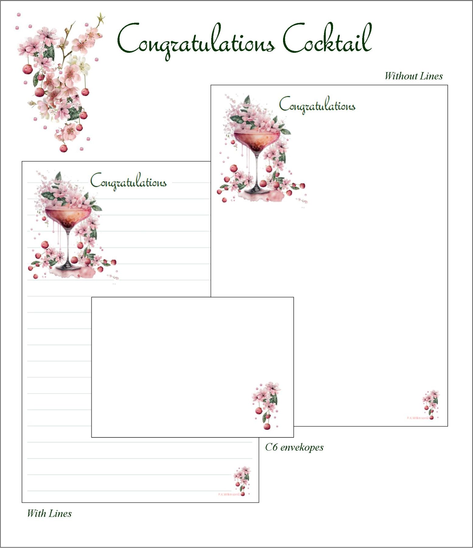 Congratulations Cocktail - Beautiful Writing Sets
