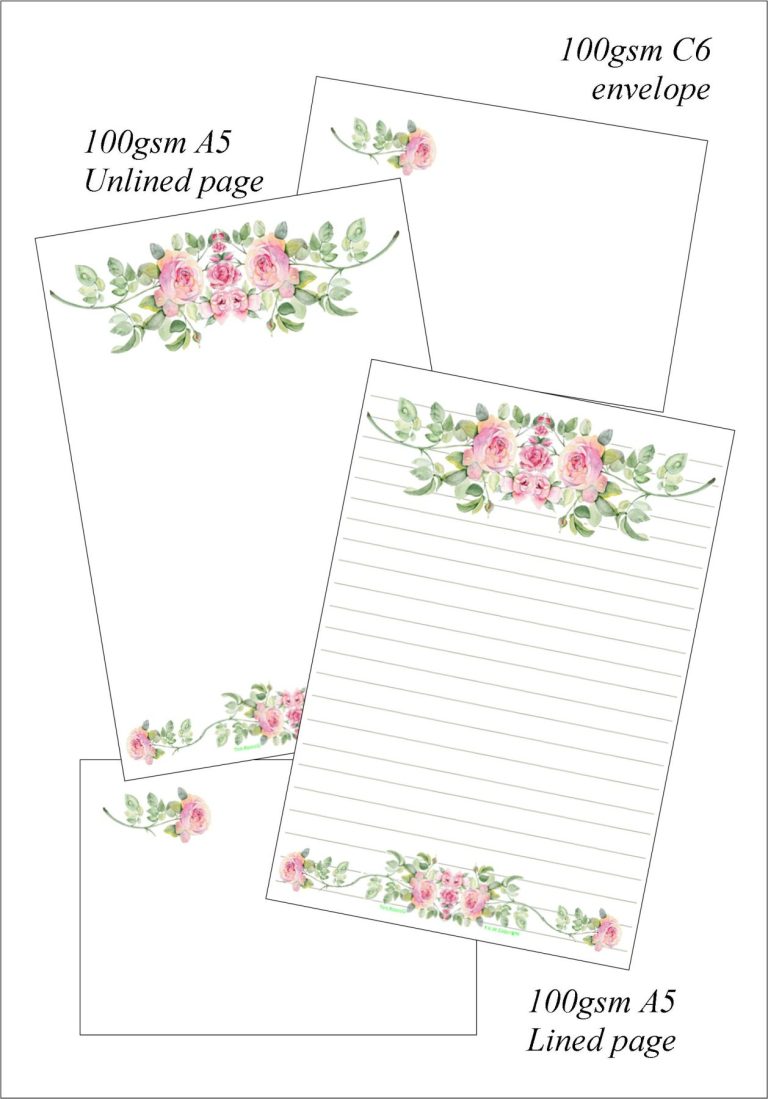 Ten Pink Roses - Beautiful Writing Sets