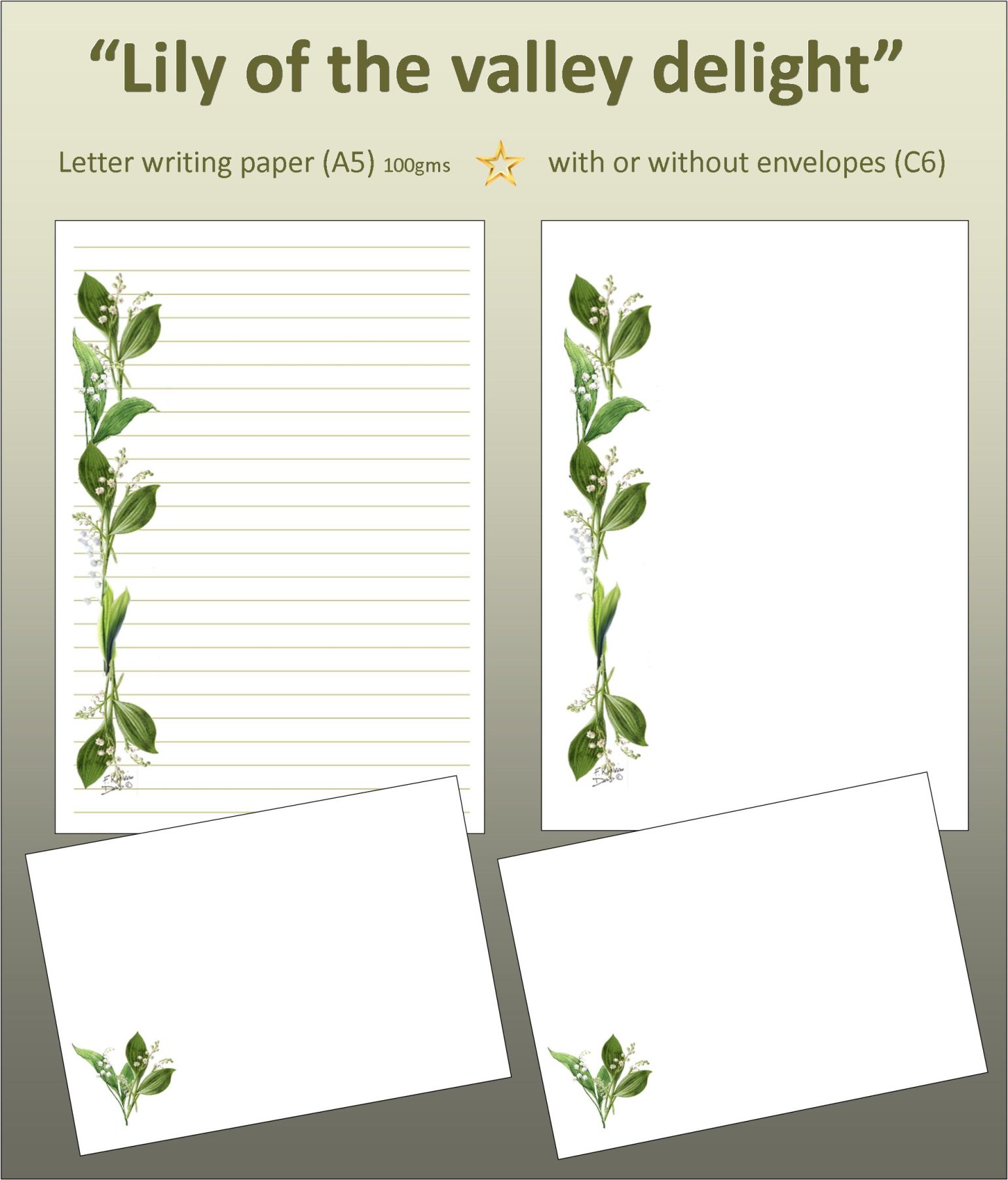 "Lily of the valley delight" - Beautiful Writing Sets