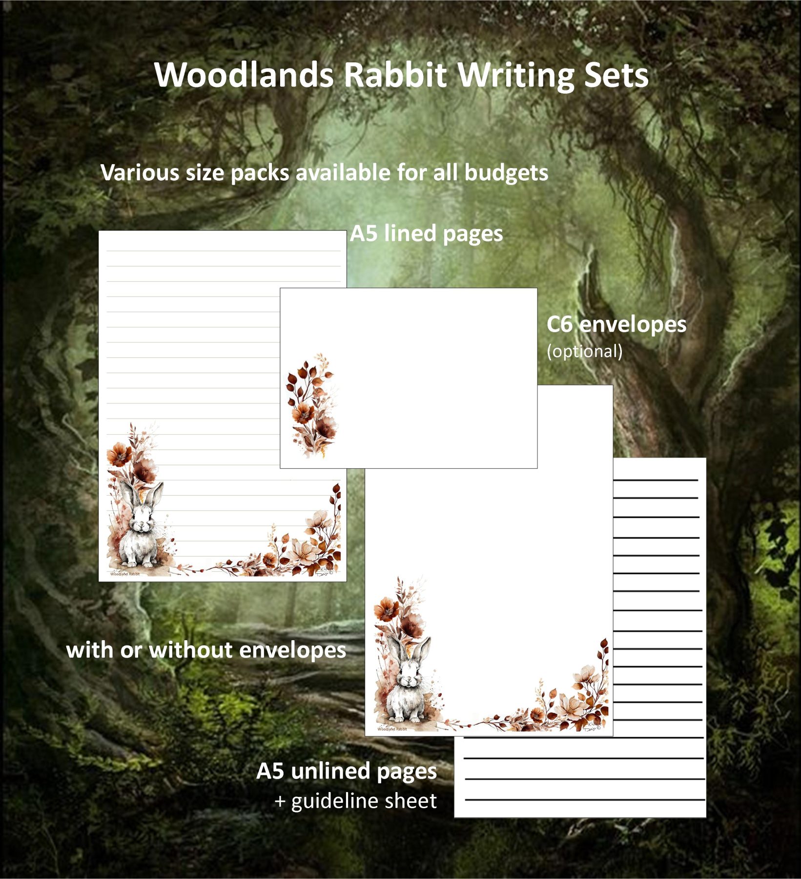 Woodland Rabbit - Beautiful Writing Sets