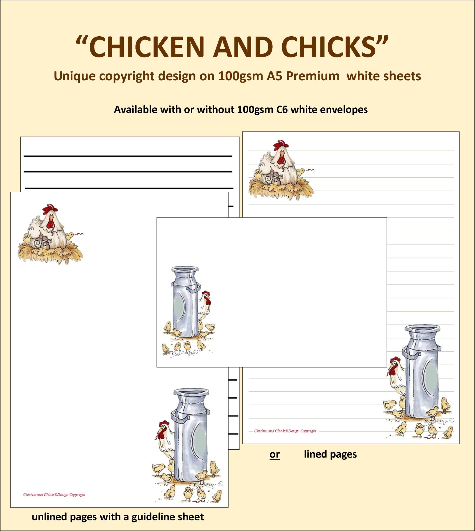 Chicken and Chicks ~ - Beautiful Writing Sets