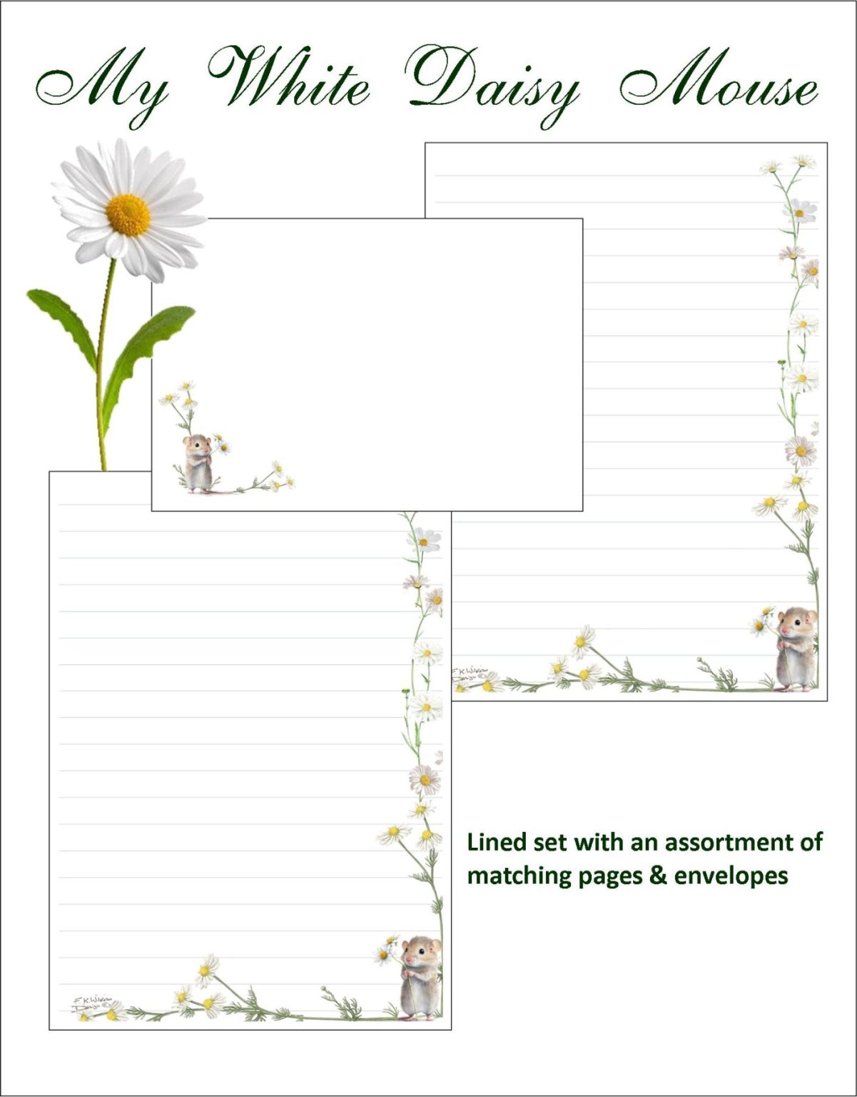 "My White Daisy Mouse" - Beautiful Writing Sets