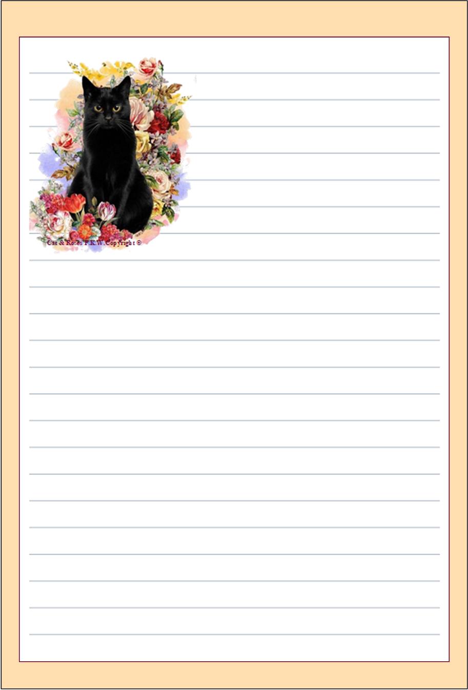 Cat & Roses - Beautiful Writing Sets