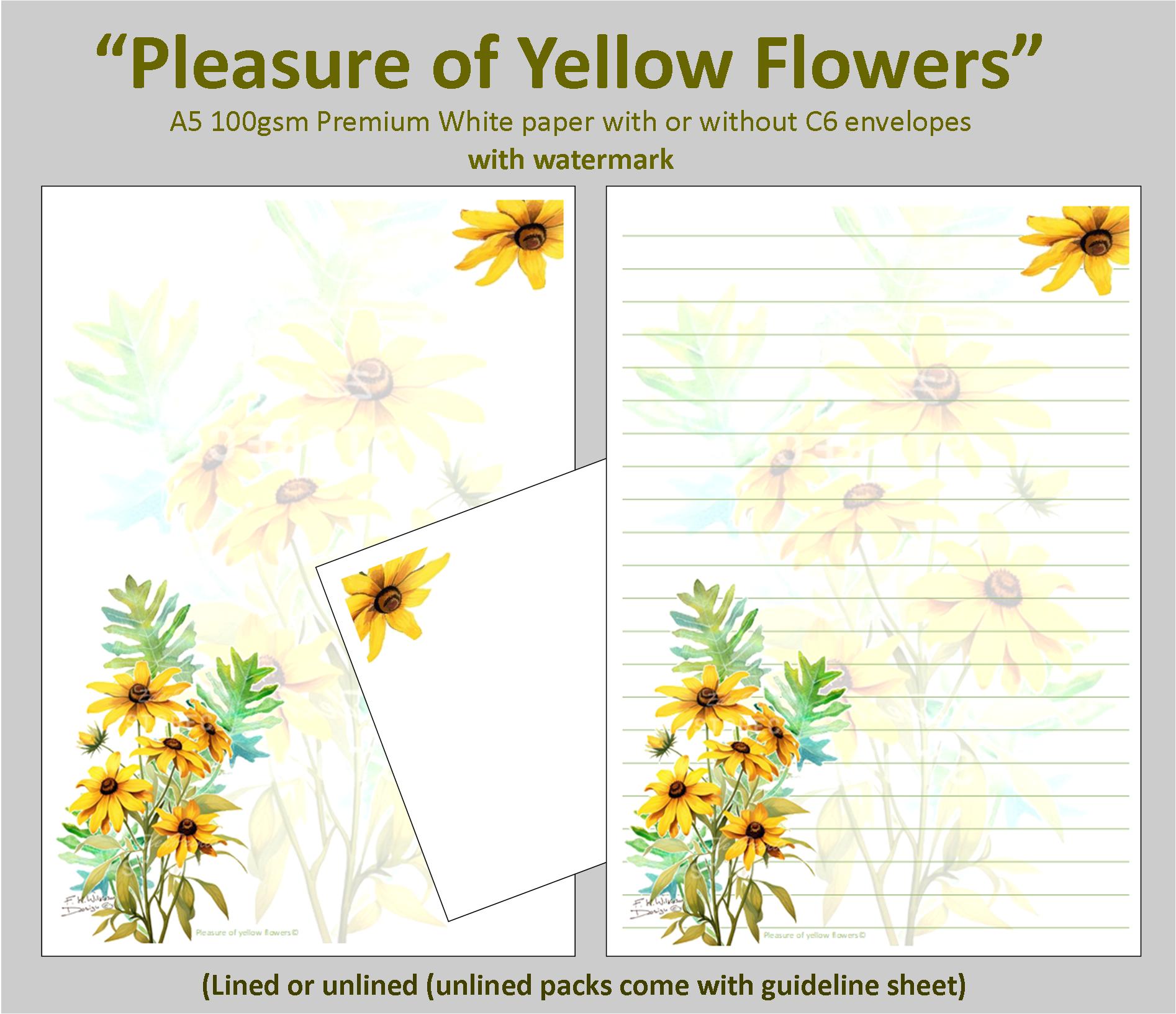 "Pleasure of Yellow Flowers" - Beautiful Writing Sets