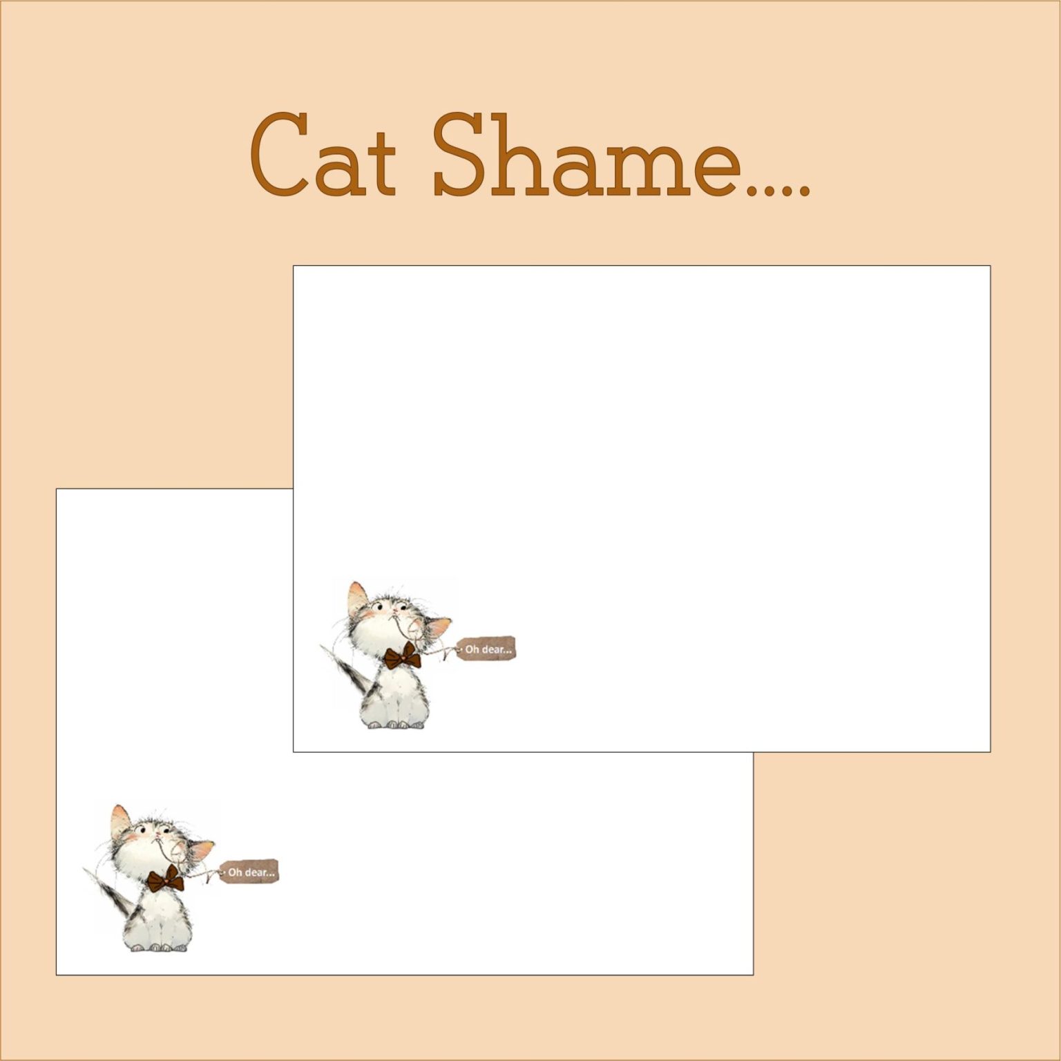 "Cat Shame"..... - Beautiful Writing Sets