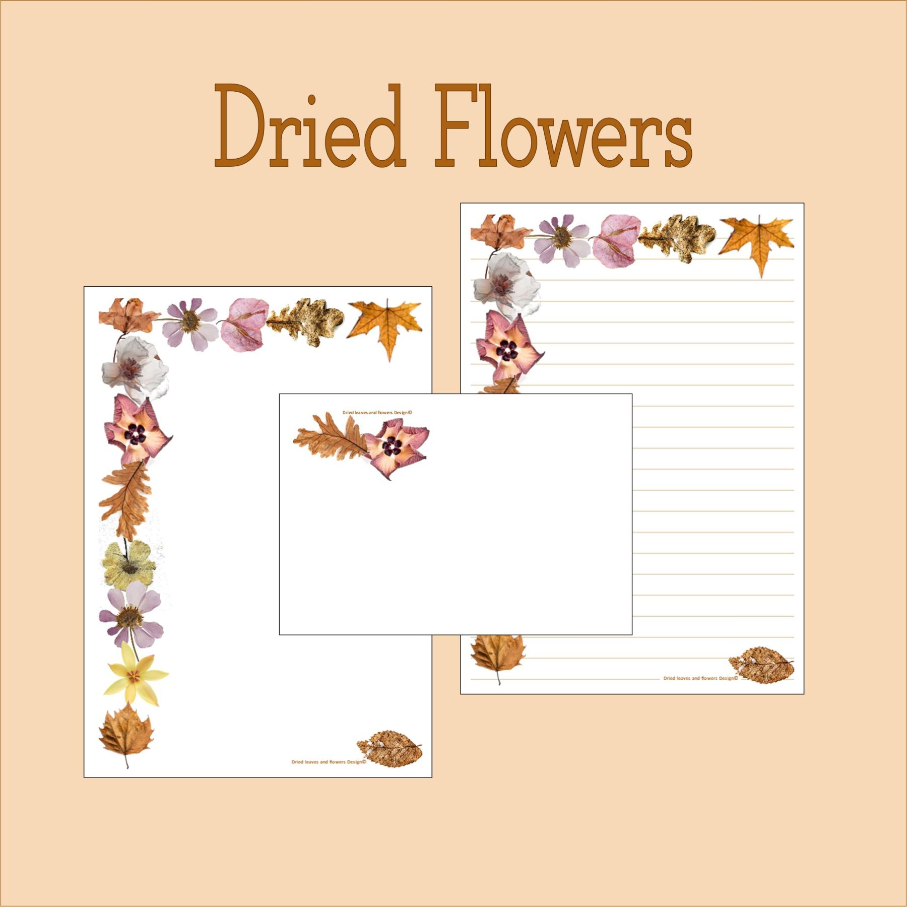 "Dried Flowers" - Beautiful Writing Sets