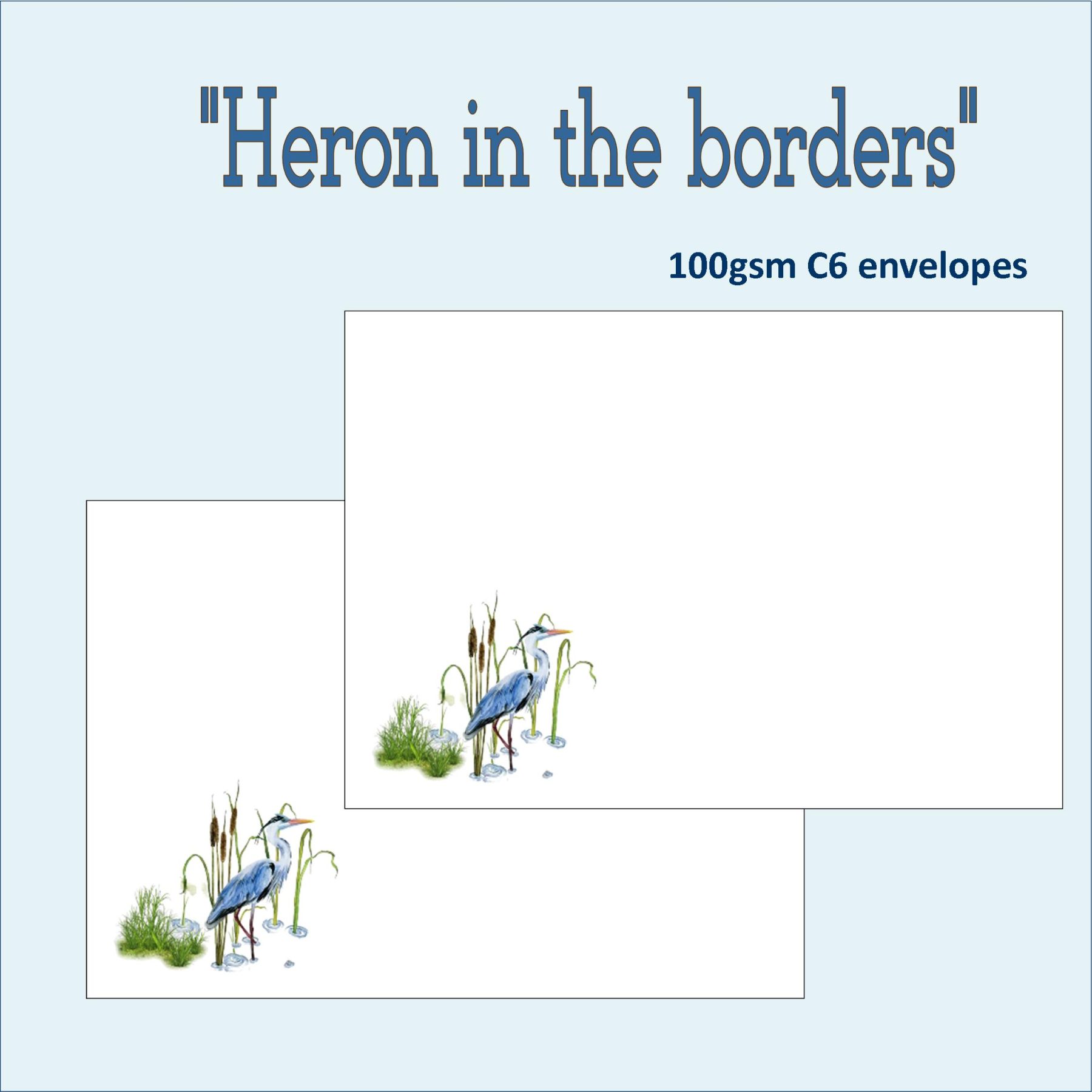 "Heron in the borders" - Beautiful Writing Sets