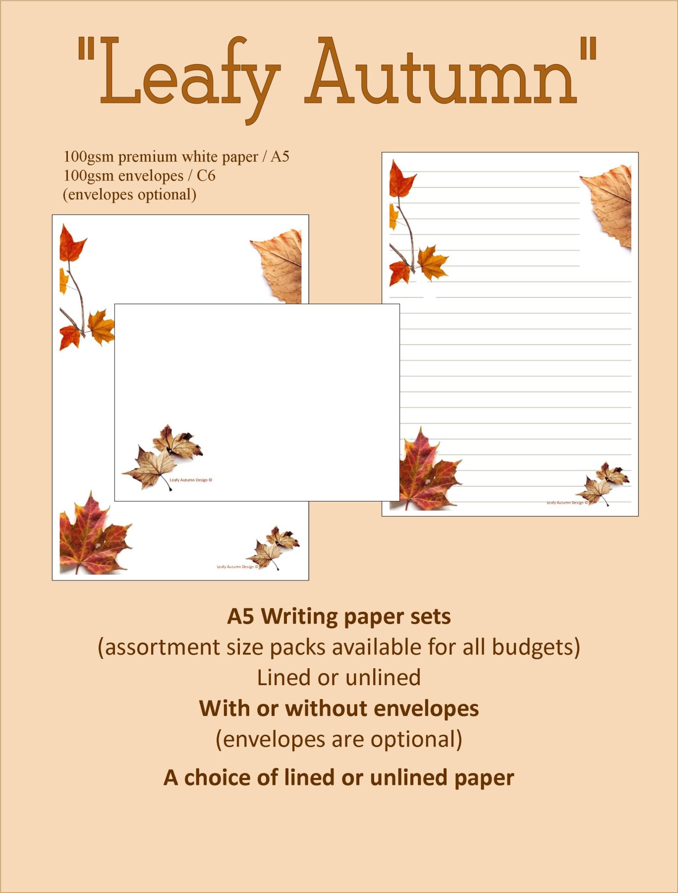 "Leafy Autumn" - Beautiful Writing Sets
