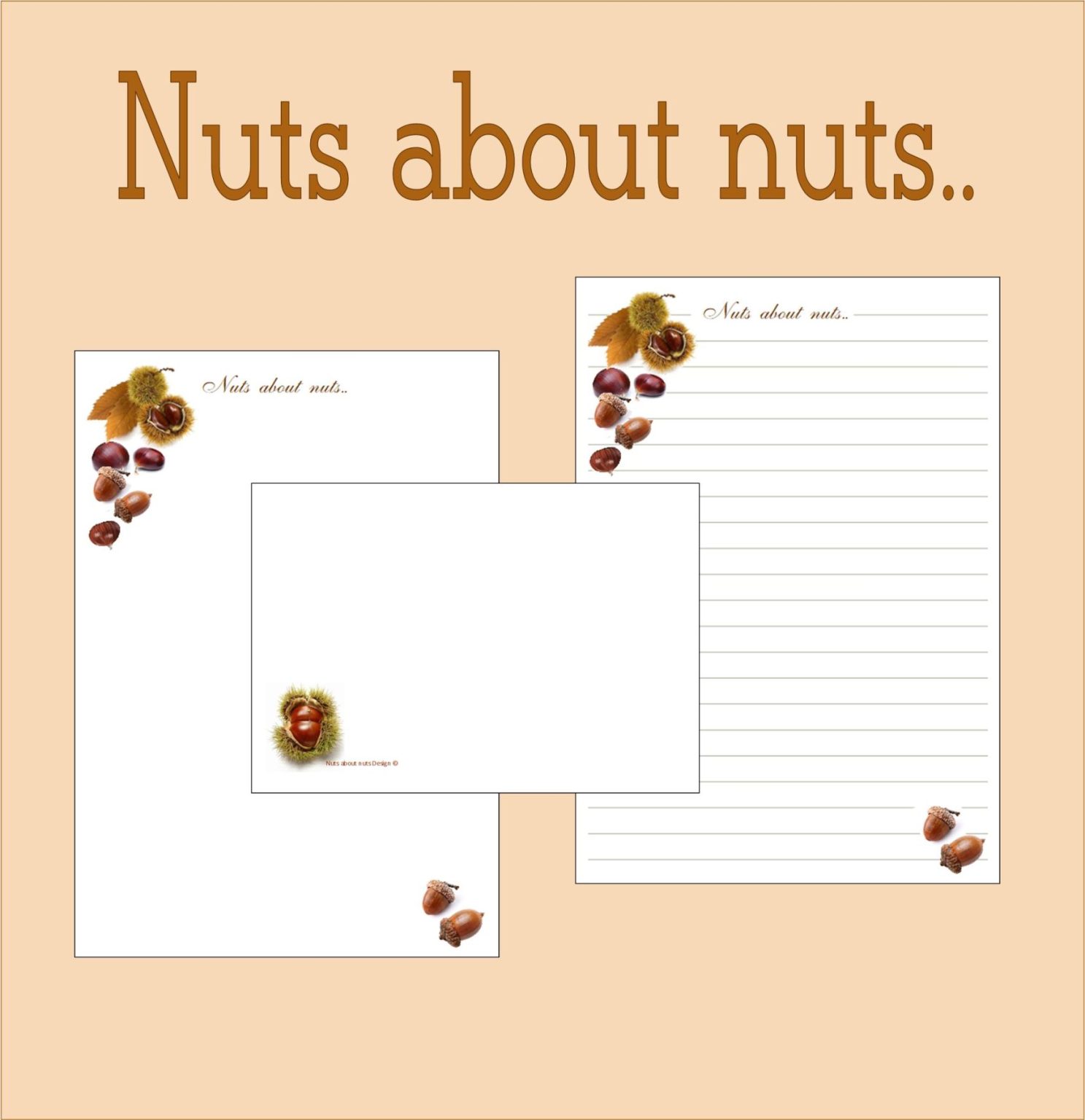 "Nuts about nuts" - Beautiful Writing Sets