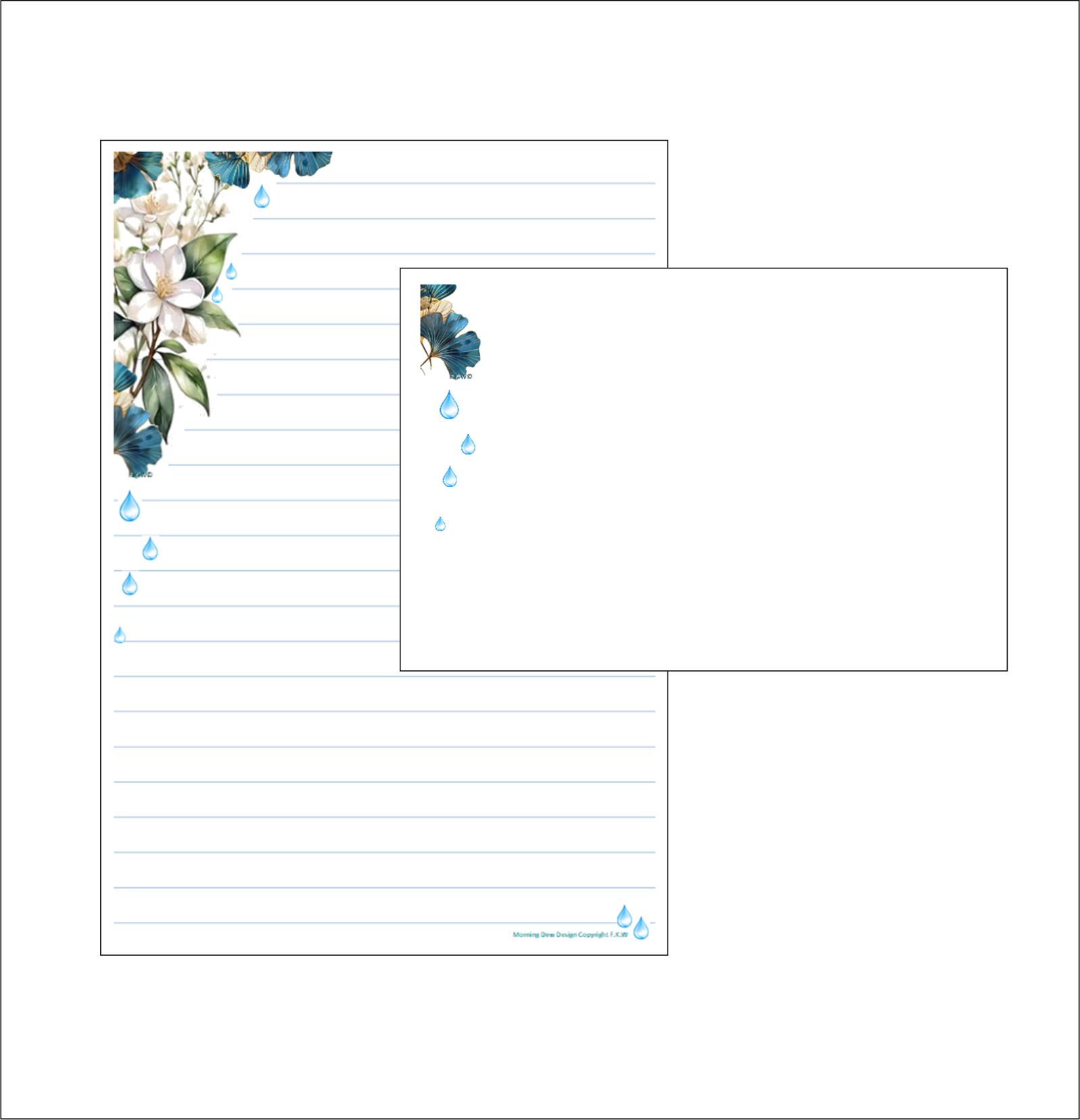 "Blue Morning Dew" - Beautiful Writing Sets