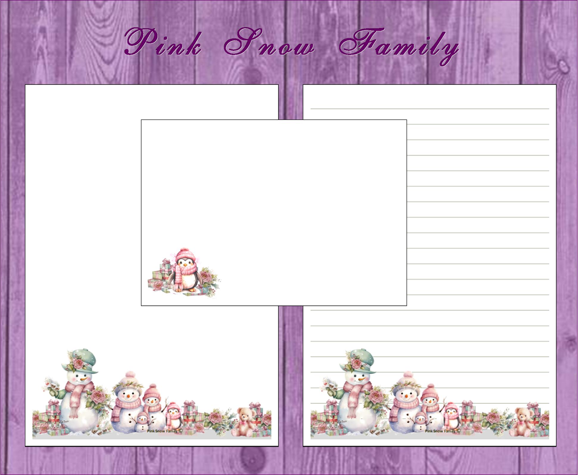 "Pink Snow Family" - Beautiful Writing Sets