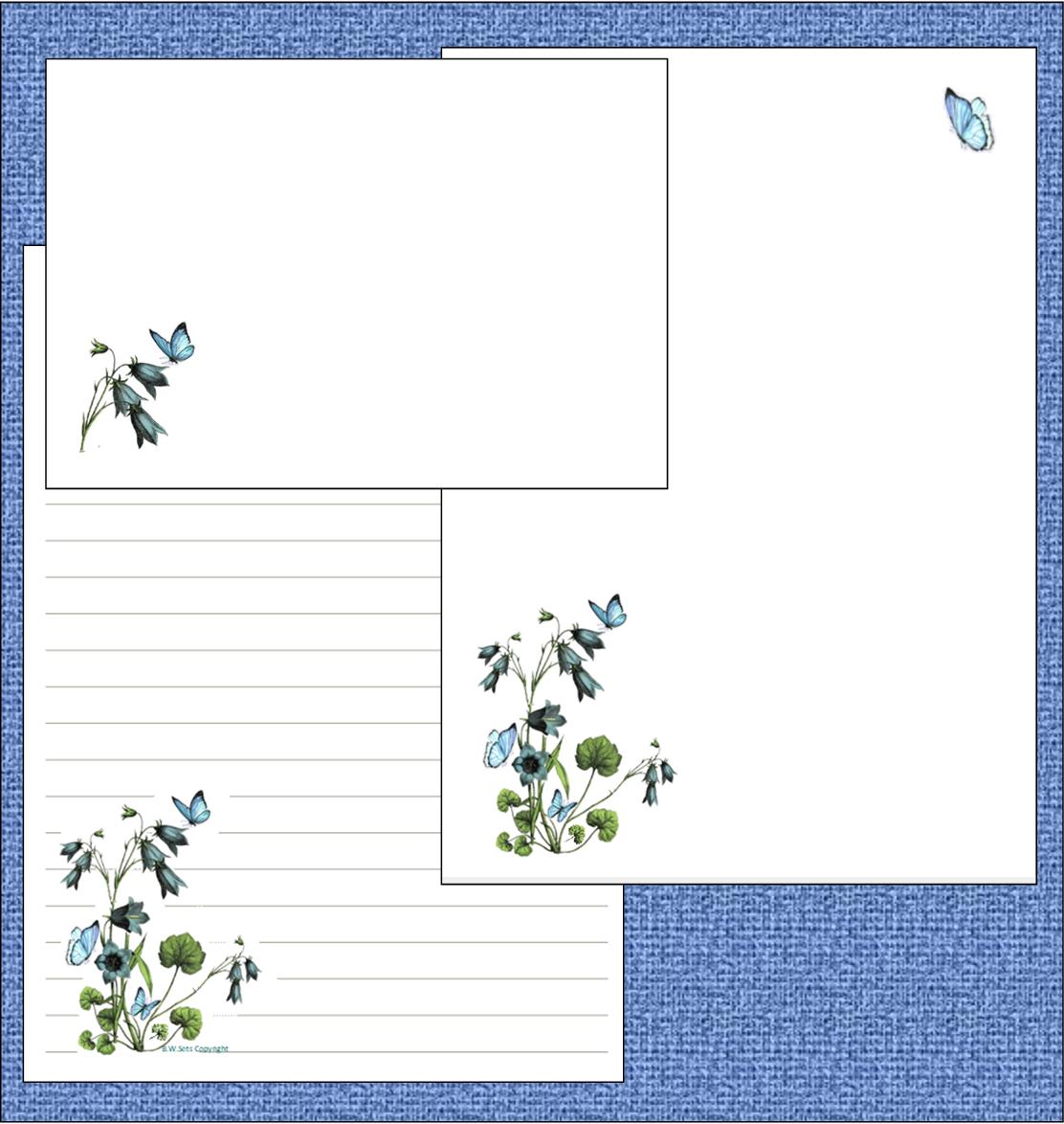 'Bluebell Flowers & Butterflies' - Beautiful Writing Sets
