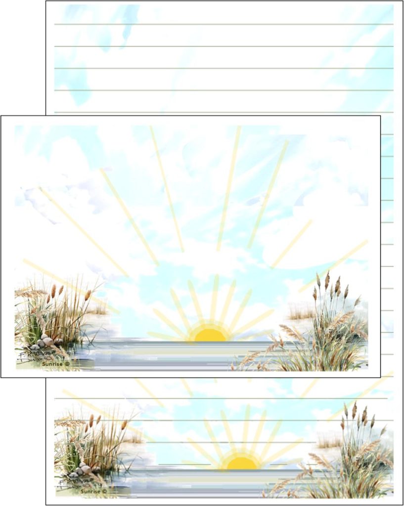 'Sunrise Near the Water Edge' - Beautiful Writing Sets