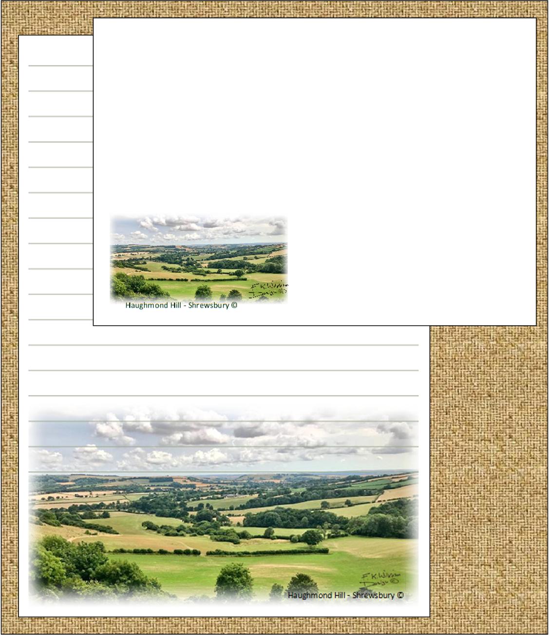 'Haughmond Hill' Shrewsbury - Beautiful Writing Sets